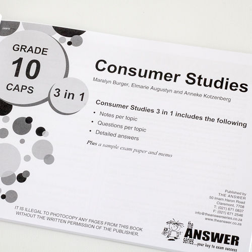 Gr 10 Consumer Studies 3in1 CAPS - The Answer Series